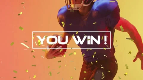 Animation of you win text over american ... | Stock Video | Pond5