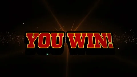 Animation of you win text over glowing l... | Stock Video | Pond5
