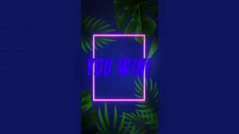 Animation of you win text in pink neon f... | Stock Video | Pond5