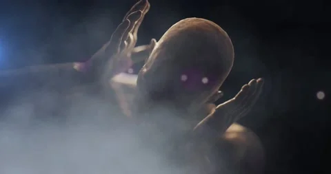 Animation of zombie with smoke on black ... | Stock Video | Pond5