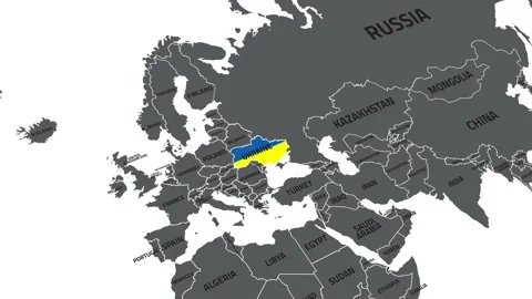 Animation of Zoom on map focusing on ukr... | Stock Video | Pond5