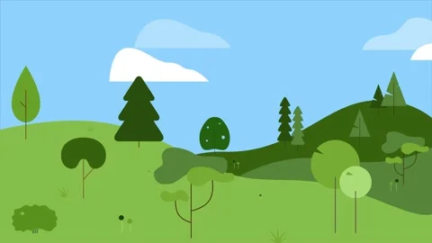 Animations of trees popping up on green ... | Stock Video | Pond5