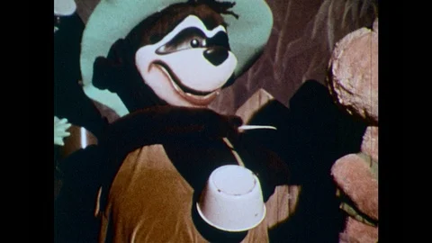 Animatronic rabbits and raccoons play mu... | Stock Video | Pond5