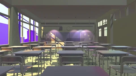 Anime Classroom With Flickering Lights |... | Stock Video | Pond5