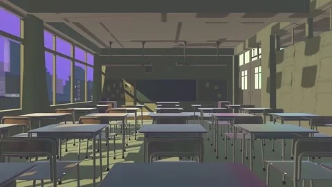 Anime Classroom With Rain And Shadows | ... | Stock Video | Pond5