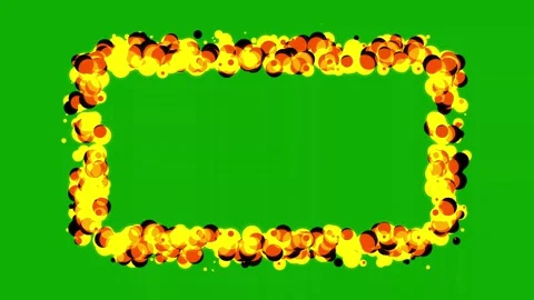 Anime fire frame green screen motion gra... | Stock Video | Pond5