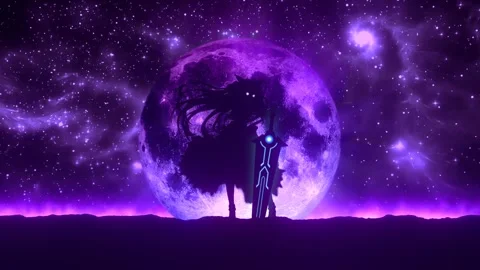 Anime girl with a sword in her hand, aga... | Stock Video | Pond5