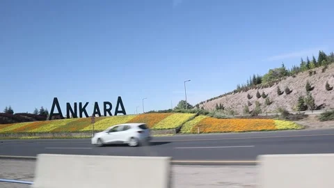 Ankara road city sign at ankara city | Stock Video | Pond5