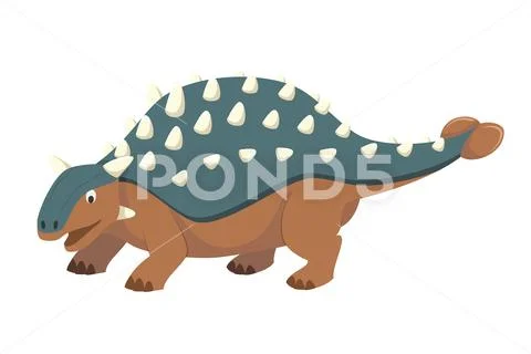 Ankylosaurus vector illustration in cartoon style for kids. Dinosaurs ...