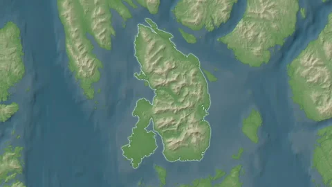 Annette Island. Physical map. Zoom | Stock Video | Pond5
