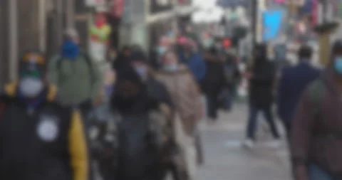 Anonymous crowd of people wearing mask m... | Stock Video | Pond5
