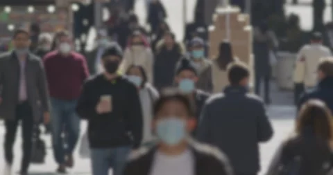 Anonymous crowd of people wearing mask m... | Stock Video | Pond5