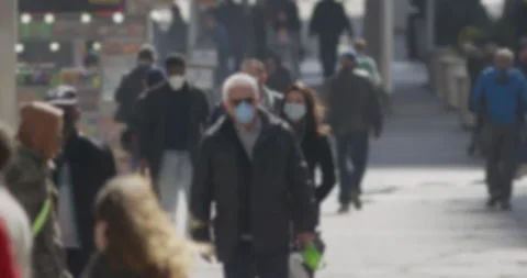 Anonymous crowd of people wearing mask m... | Stock Video | Pond5