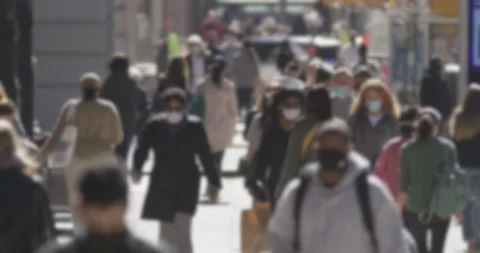 Anonymous crowd of people wearing mask m... | Stock Video | Pond5