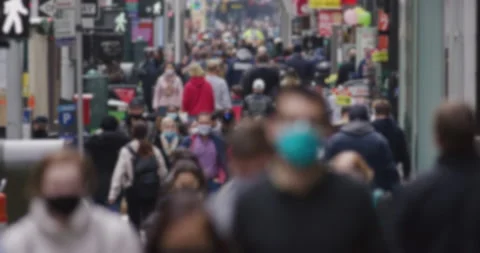 Anonymous crowd of people wearing mask m... | Stock Video | Pond5