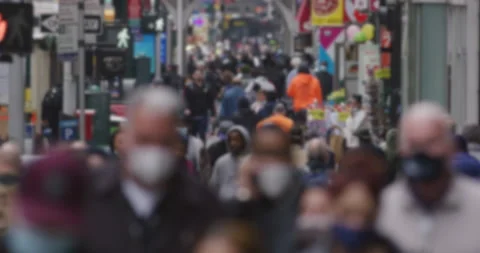 Anonymous crowd of people wearing mask m... | Stock Video | Pond5