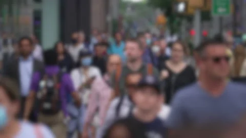 Anonymous crowd of people wearing mask m... | Stock Video | Pond5