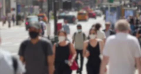 Anonymous crowd of people wearing mask m... | Stock Video | Pond5