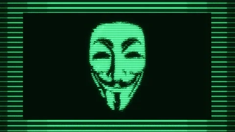 Anonymous Mask in Ascii Code Retro Art S... | Stock Video | Pond5