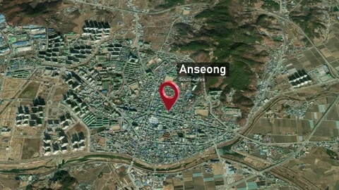 Anseong City Map Zoom (South Korea) from... | Stock Video | Pond5