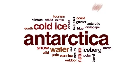 Antarctica animated word cloud, text des... | Stock Video | Pond5