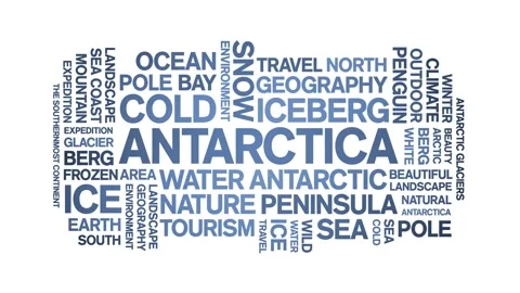 Antarctica animated word cloud,animation... | Stock Video | Pond5