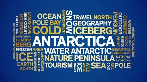 Antarctica animated word cloud,animation... | Stock Video | Pond5
