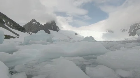 Antarctica floating sea ice glaciers ice... | Stock Video | Pond5