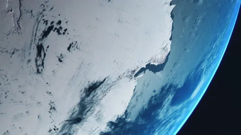 Antarctica South Pole from Space with Sh... | Stock Video | Pond5