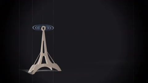 Antenna tower with radiowave signal anim... | Stock Video | Pond5