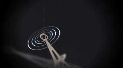 Antenna tower with radiowave signal anim... | Stock Video | Pond5