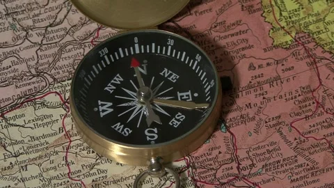 Antique bronze emblem compass on ancient... | Stock Video | Pond5