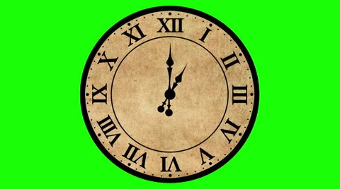Antique Clock Timelapse with Green Scree... | Stock Video | Pond5