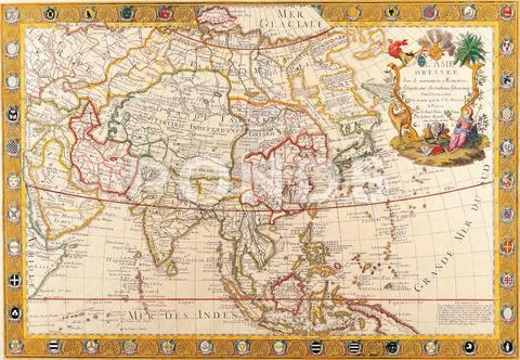 Antique Maps of the World.Map of Asia.Guillaume Danet.c 1732 ~ Hi Res ...