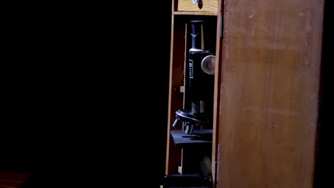 Antique microscope old science tools. Vi... | Stock Video | Pond5