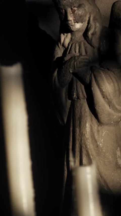 Antique old statue on the background of ... | Stock Video | Pond5