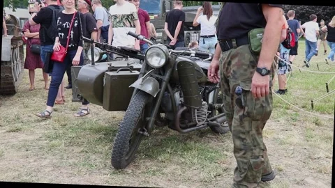 Antique soviet motorcycle M-72 with a si... | Stock Video | Pond5