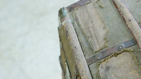 Antique wooden treasure map and chest in... | Stock Video | Pond5