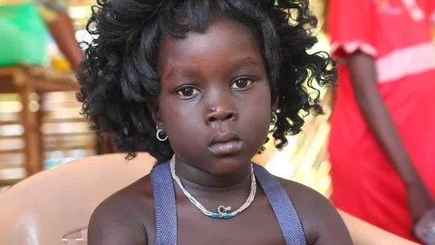 Anuak Tribe girl With A Wig, Gambela, Et... | Stock Video | Pond5