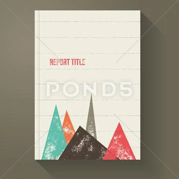 Anual Report Brochure Retro Template with Grunge Graph: Graphic #55867017