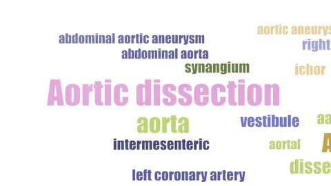 Aortic Dissection Tag Cloud Animated Iso... | Stock Video | Pond5