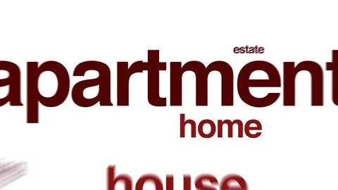 Apartment animated word cloud. | Stock Video | Pond5