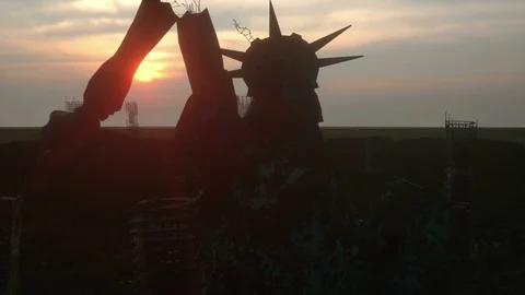 Apocalypse of USA, America. Aerial View ... | Stock Video | Pond5