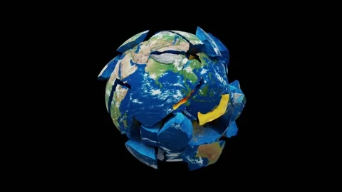 Apocalyptic destroyed shattered Earth pl... | Stock Video | Pond5