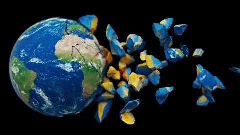 Apocalyptic destroyed shattered Earth pl... | Stock Video | Pond5