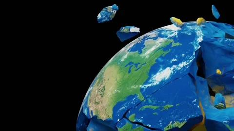 Apocalyptic destroyed shattered Earth pl... | Stock Video | Pond5