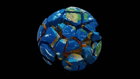 Apocalyptic destroyed shattered Earth pl... | Stock Video | Pond5