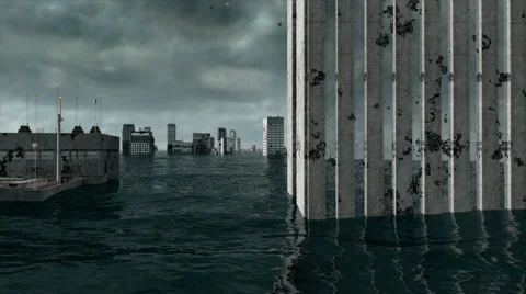 Apocalyptic water view. urban flood. Sto... | Stock Video | Pond5