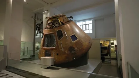 The Apollo 10 Space capsule on display i... | Stock Video | Pond5
