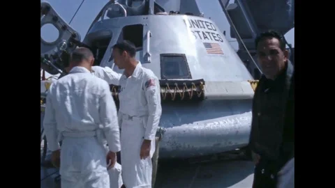 Apollo 11 - Astronauts stand in front of... | Stock Video | Pond5